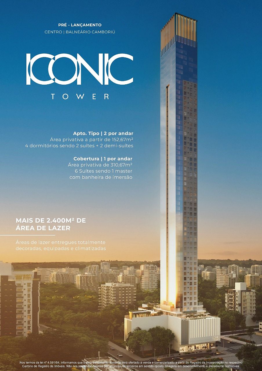 ICONIC TOWER - Pré-lançamento - William Molina Corretor de Imóveis